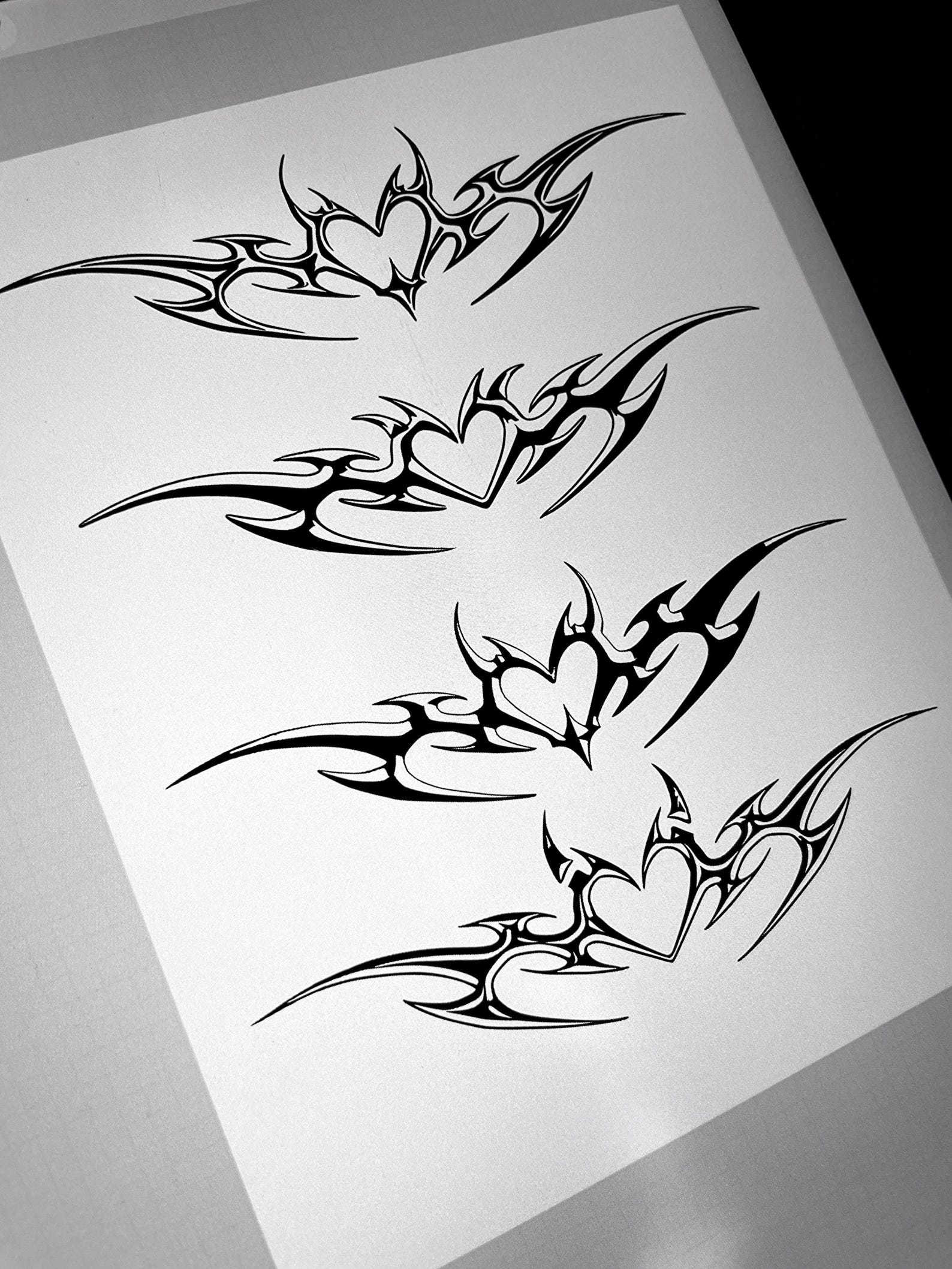 Heart Tattoo Bundle | Tramp Stamp Digital Tattoo Download | Cybercore ...