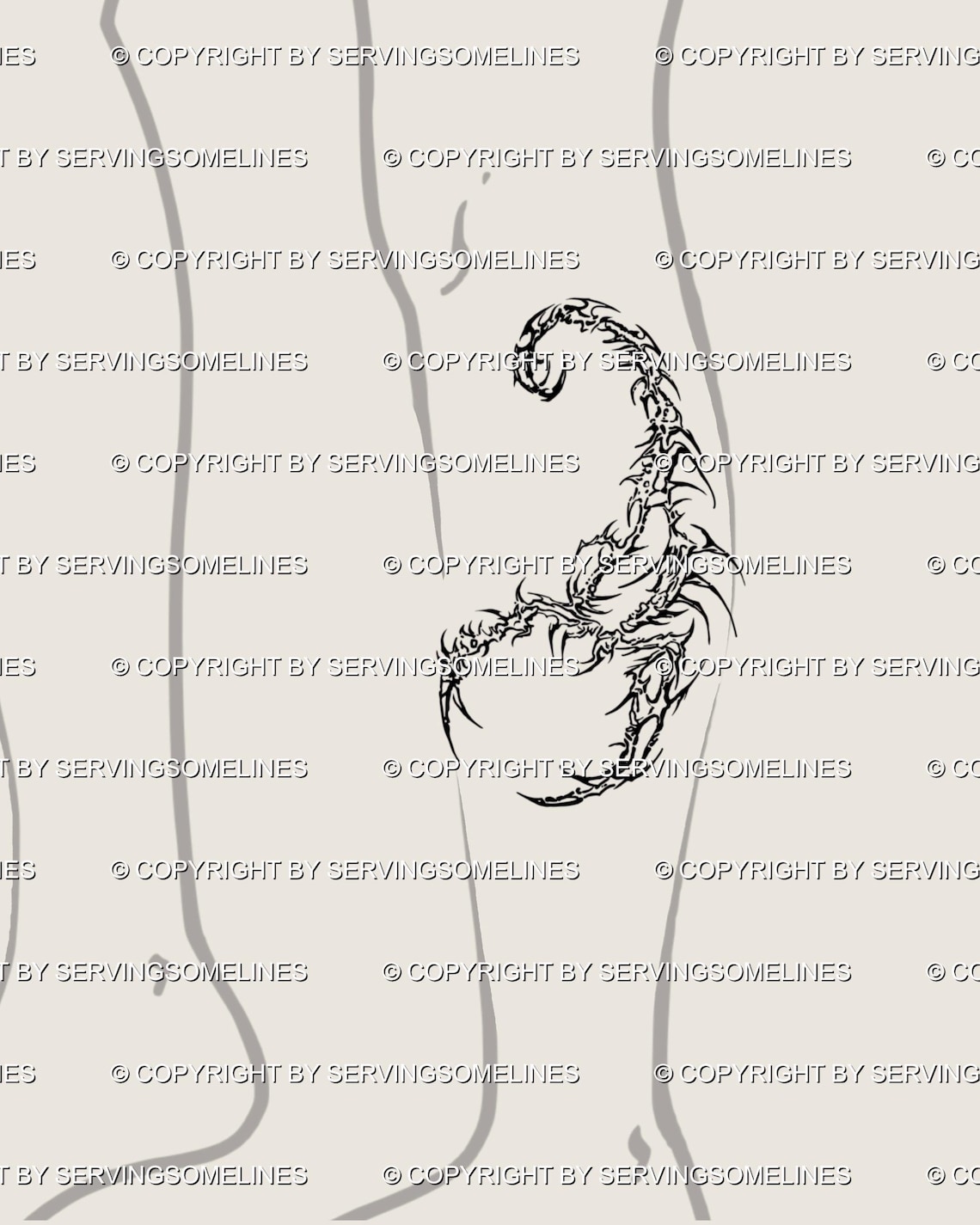Sigil Scorpion Tattoo Stencil – Cybersigil Scorpion Design, Cybertribal ...