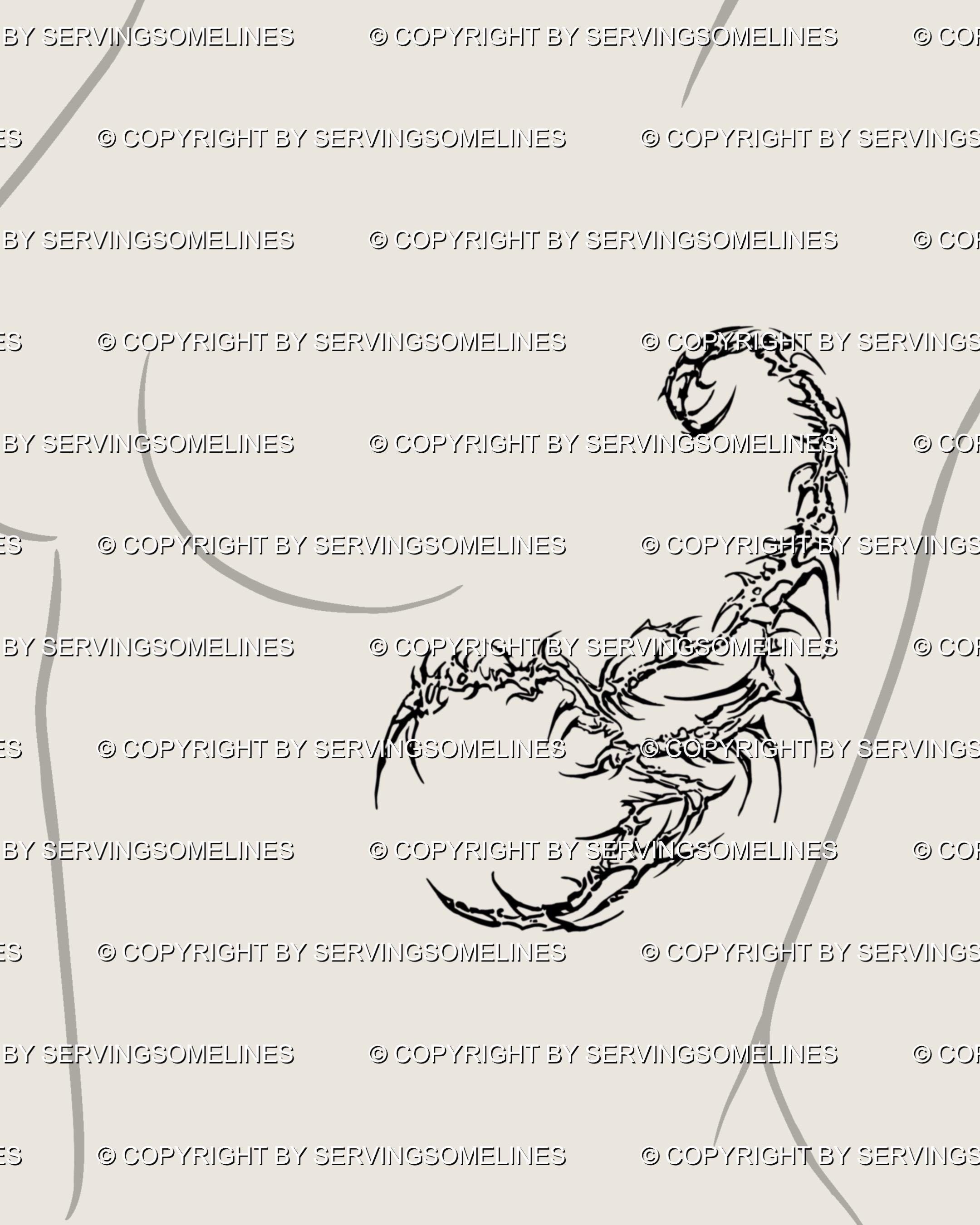 Sigil Scorpion Tattoo Stencil – Cybersigil Scorpion Design, Cybertribal ...