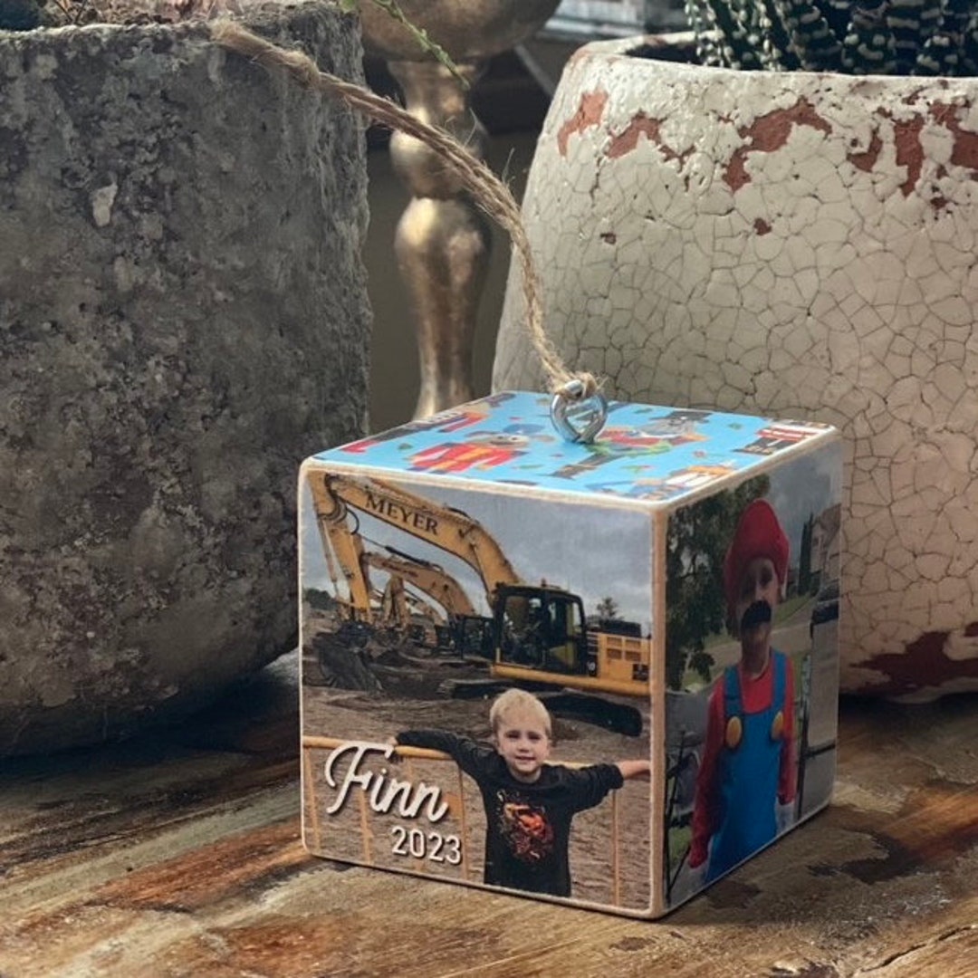 Custom Wooden Photo Block Ornament Custom Ornament Photo - Etsy