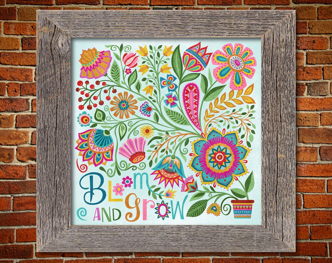 Botanical Garden Folk Style bloom and Grow - Etsy