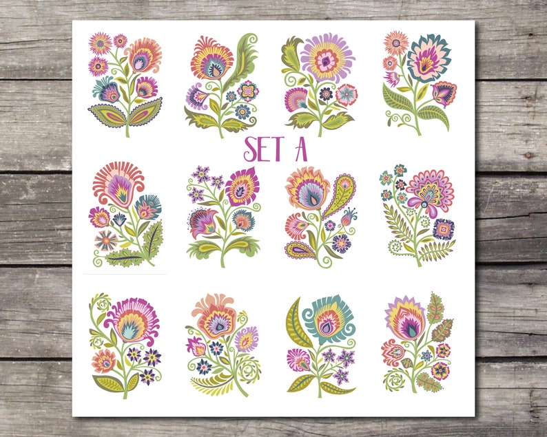 Polish Folk Art Flower Stickers. Wycinanki Folk Art Sticker - Etsy