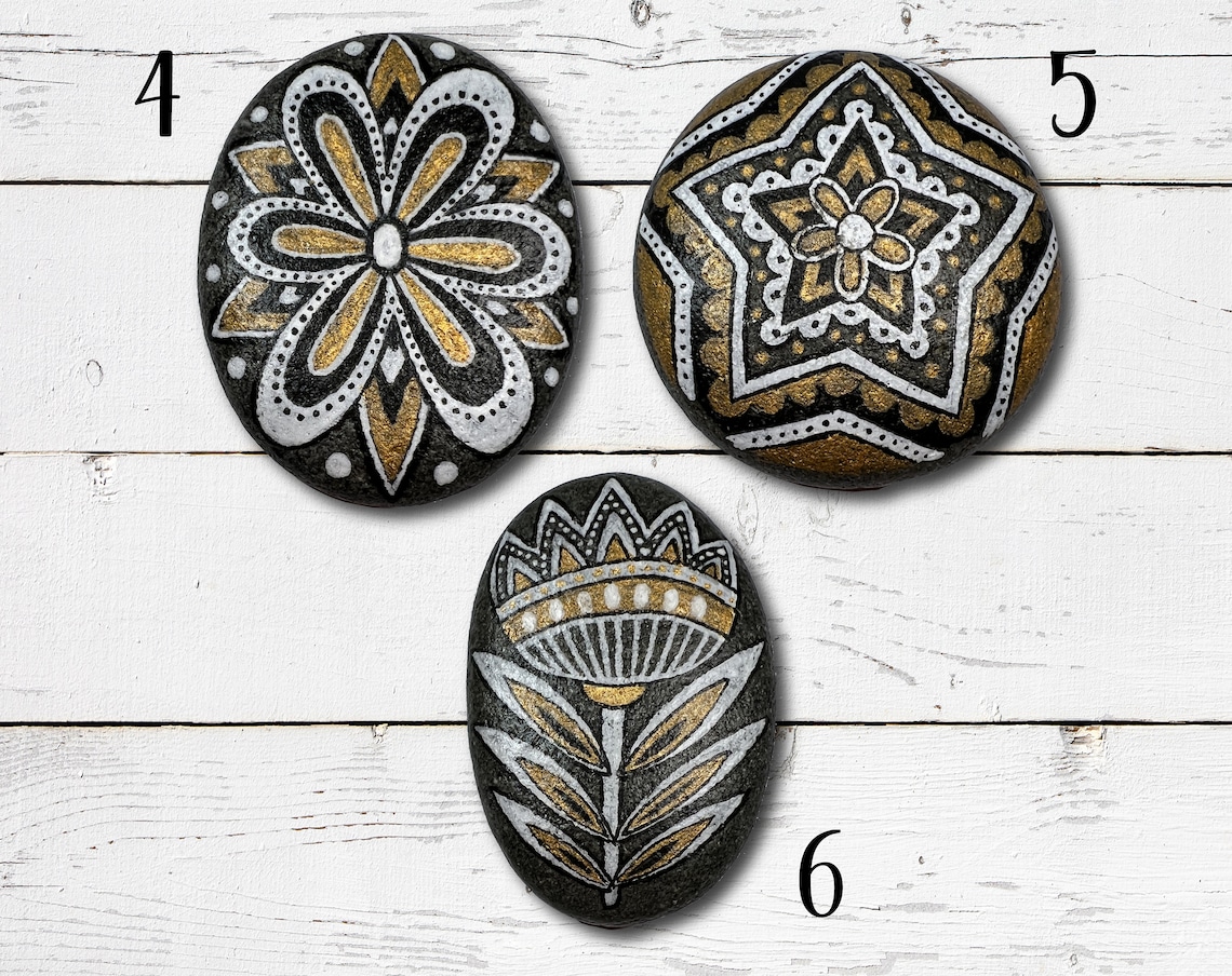 Beautiful Hand Painted Magnet. Bronze and White Rock. Refrigerator ...