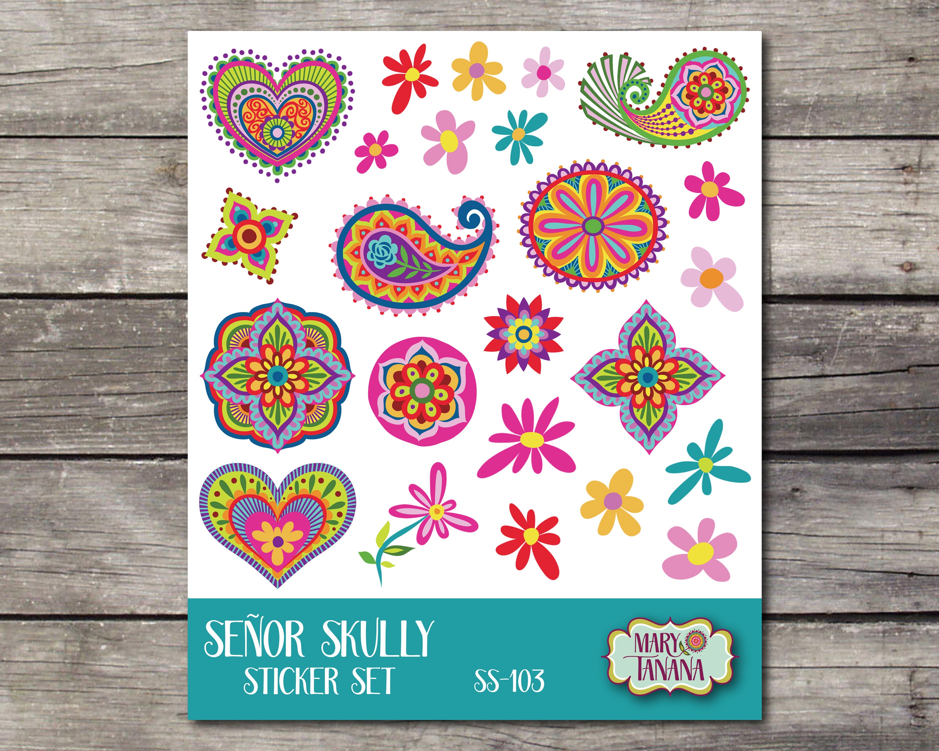 Sugar Skull Sticker Sheets Set of 2 Dia de los Muertos Day of | Etsy