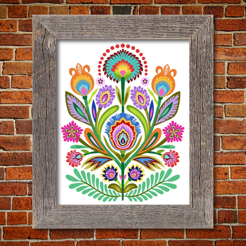 Folk Art Flowers - Etsy