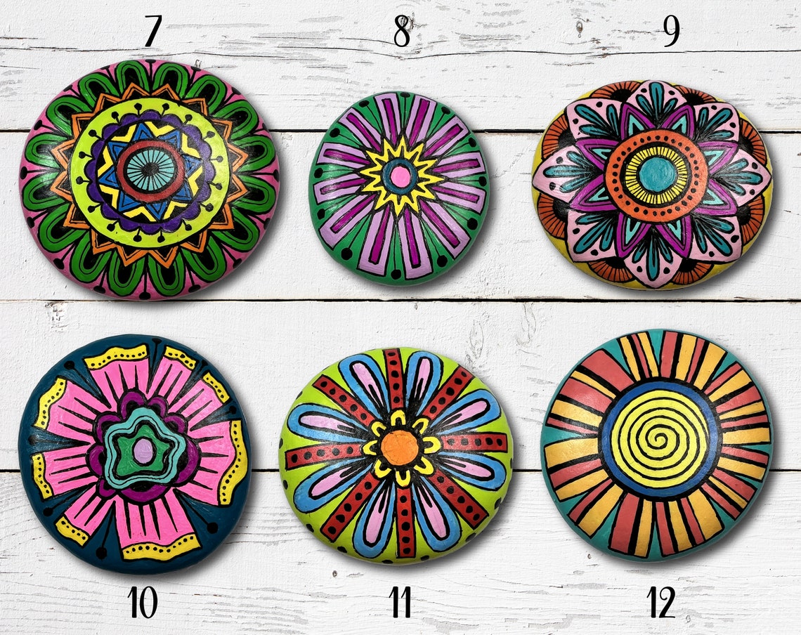 Gorgeous Hand Painted Magnets. Colorful Rocks to Decorate Your - Etsy