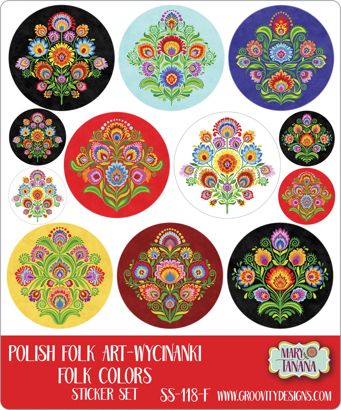 Polish Folk Art Sticker Sheet. Wycinanki Paper Cut Style | Etsy