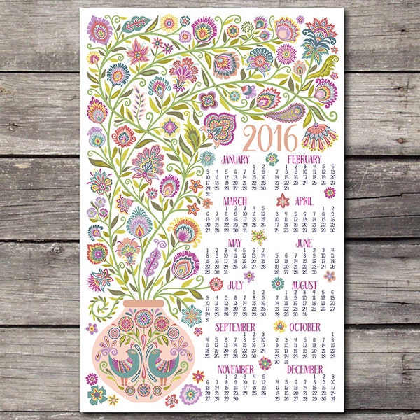 2016 Calendar - Etsy