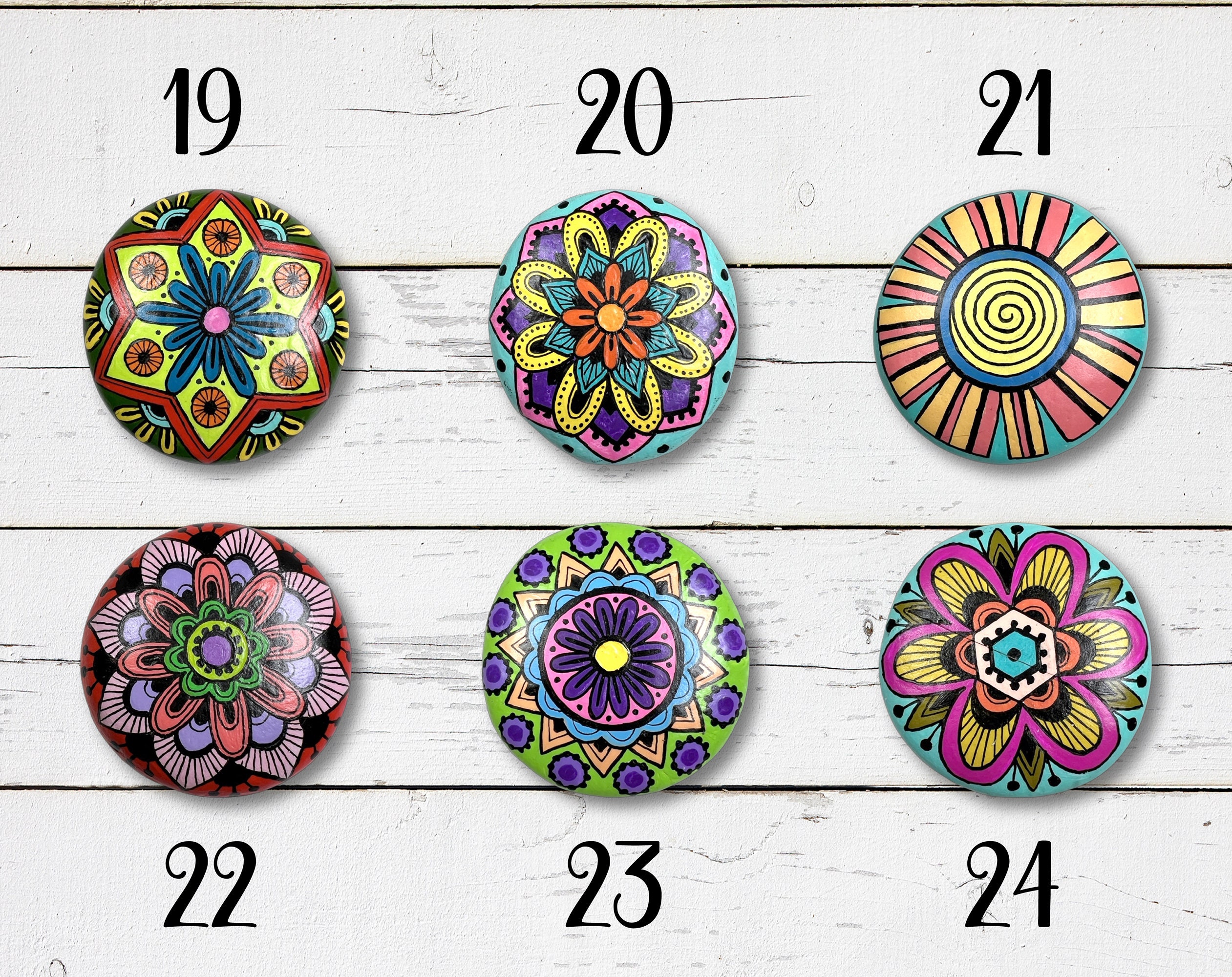 Gorgeous Hand Painted Magnets. Colorful Rocks to Decorate Your Home ...