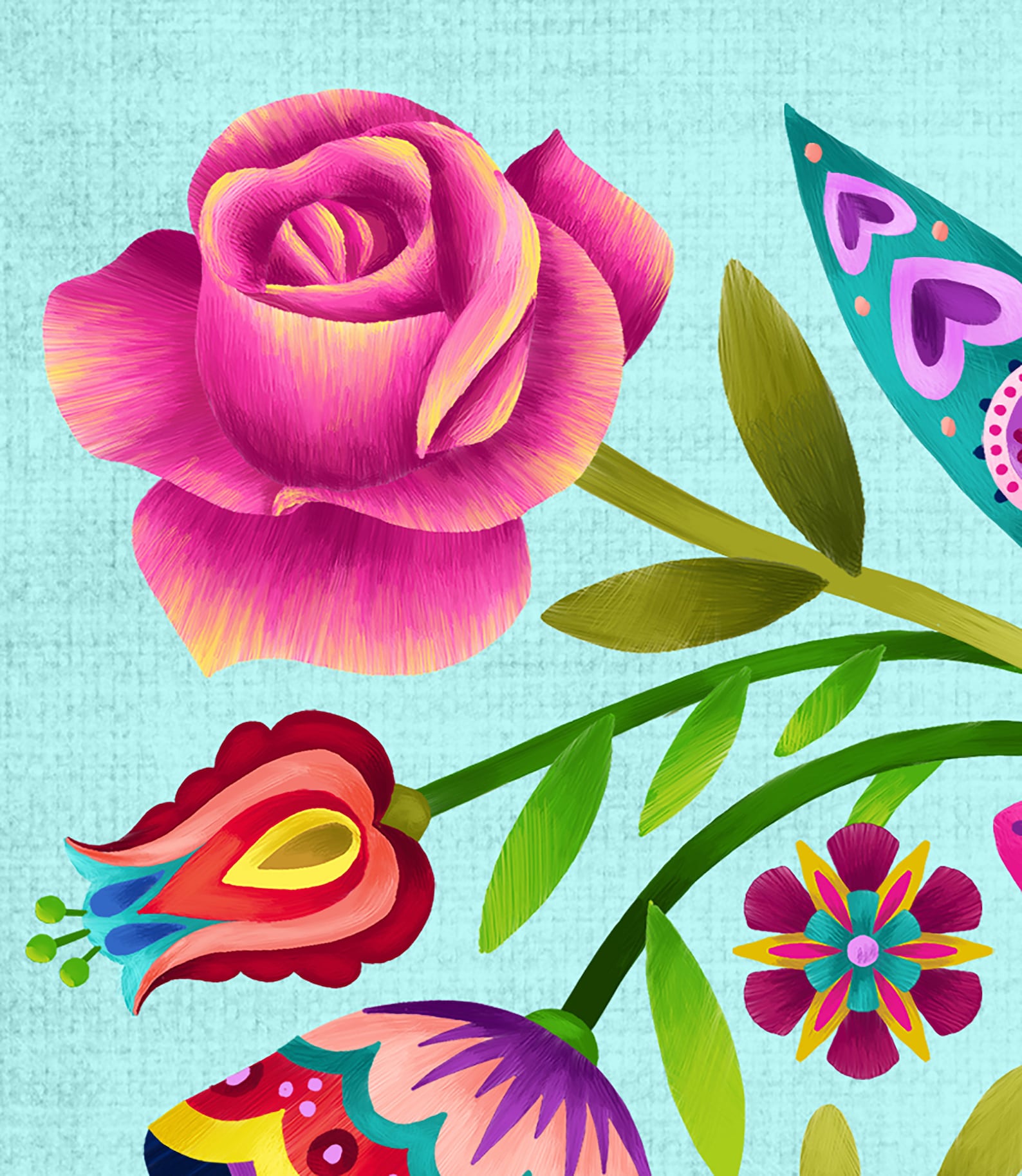 Flowery Folky Quote Hand Lettered "be-you-tiful" Art Print 8x10 11x14 ...