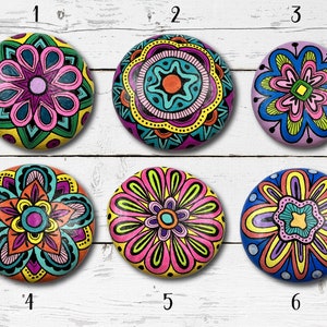 Gorgeous Hand Painted Magnets. Colorful Rocks to Decorate Your - Etsy