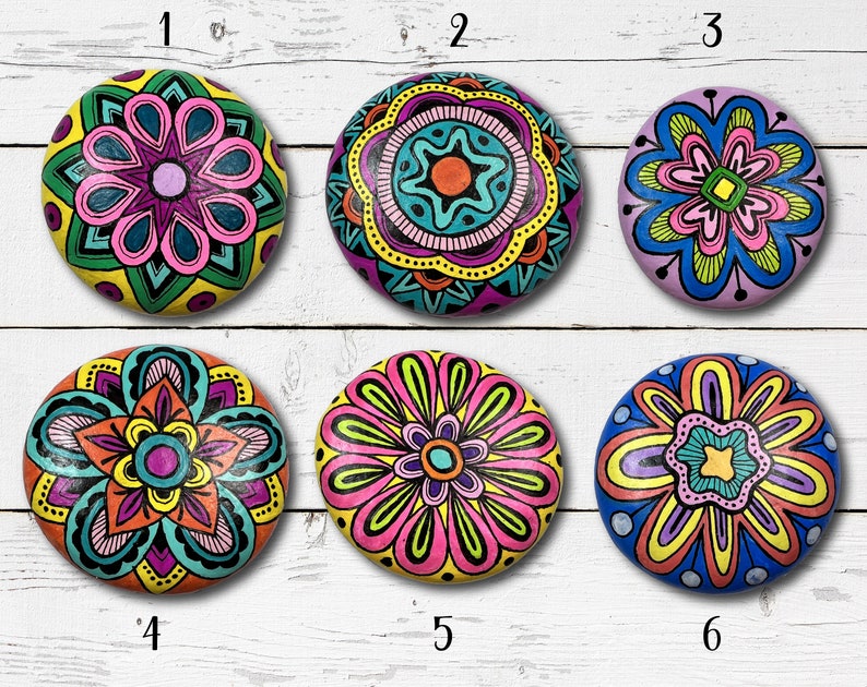 Gorgeous Hand Painted Magnets. Colorful Rocks to Decorate Your - Etsy