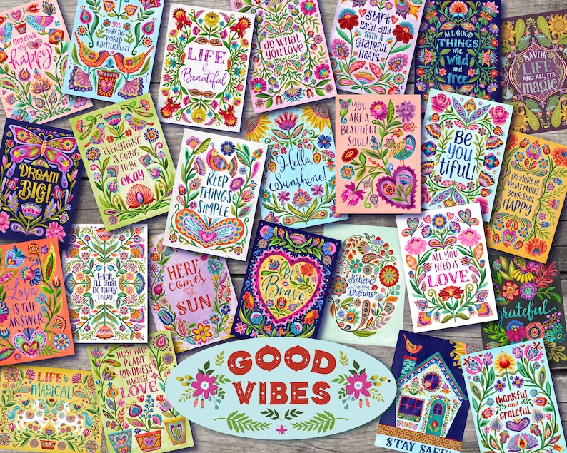 Inspirational Mini Encouragement Cards Hand Lettered With Positive ...