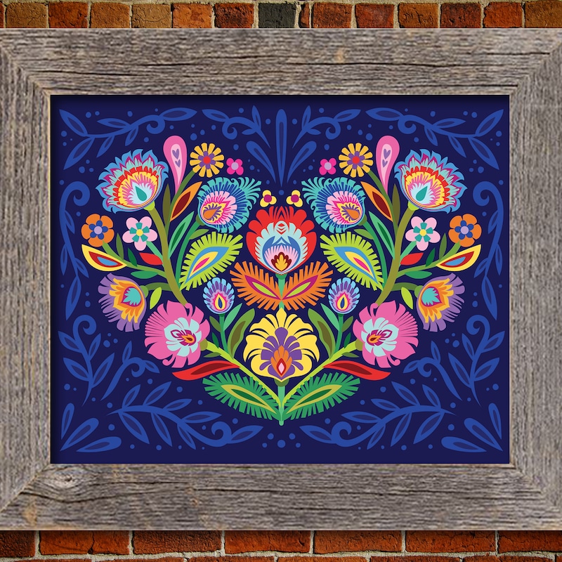 Folk Art Flowers - Etsy