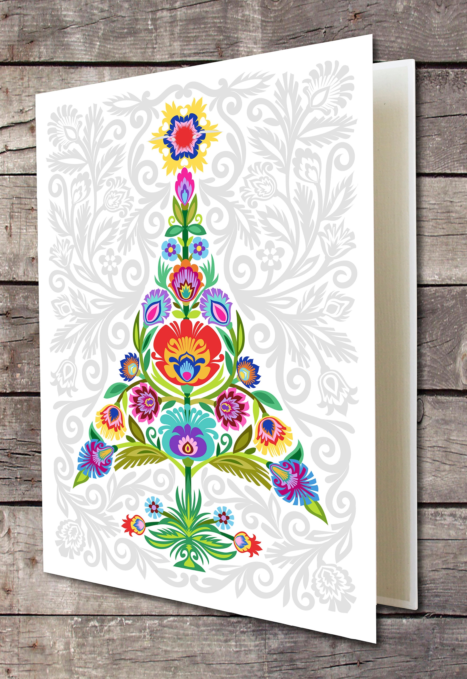 Polish Folk Art Holiday Card. Wycinanki Christmas Card. - Etsy