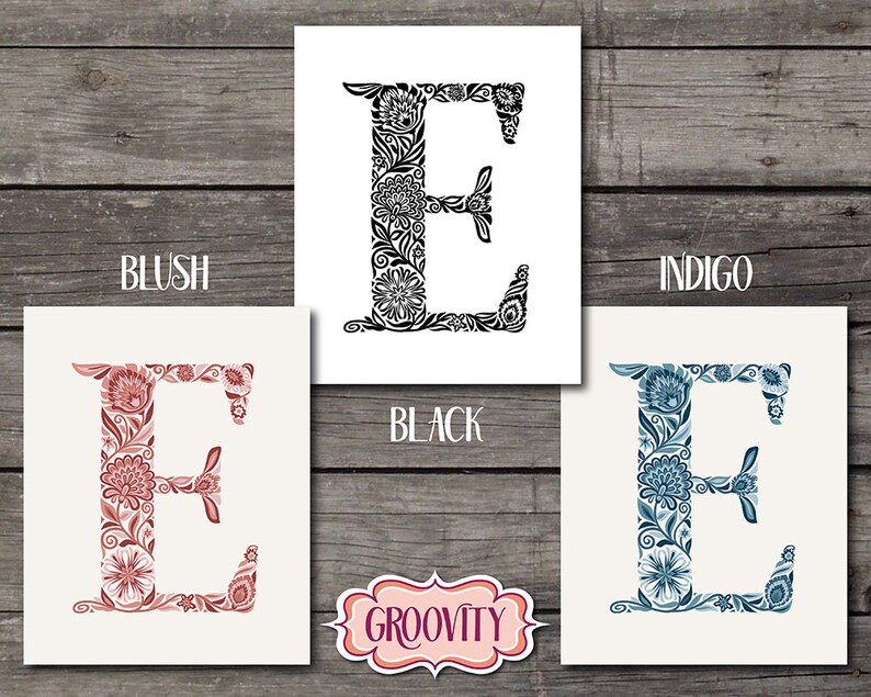 Polish Folk Art Wycinanki Flower Papercut Style Letter E Floral ...