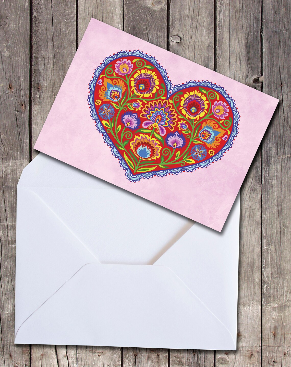 Polish Folk Art Greeting Cards. Flowers and Heart Wycinanki. - Etsy