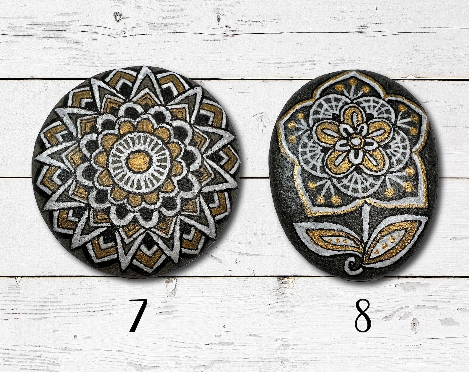 Beautiful Hand Painted Magnet. Bronze and White Rock. Refrigerator ...