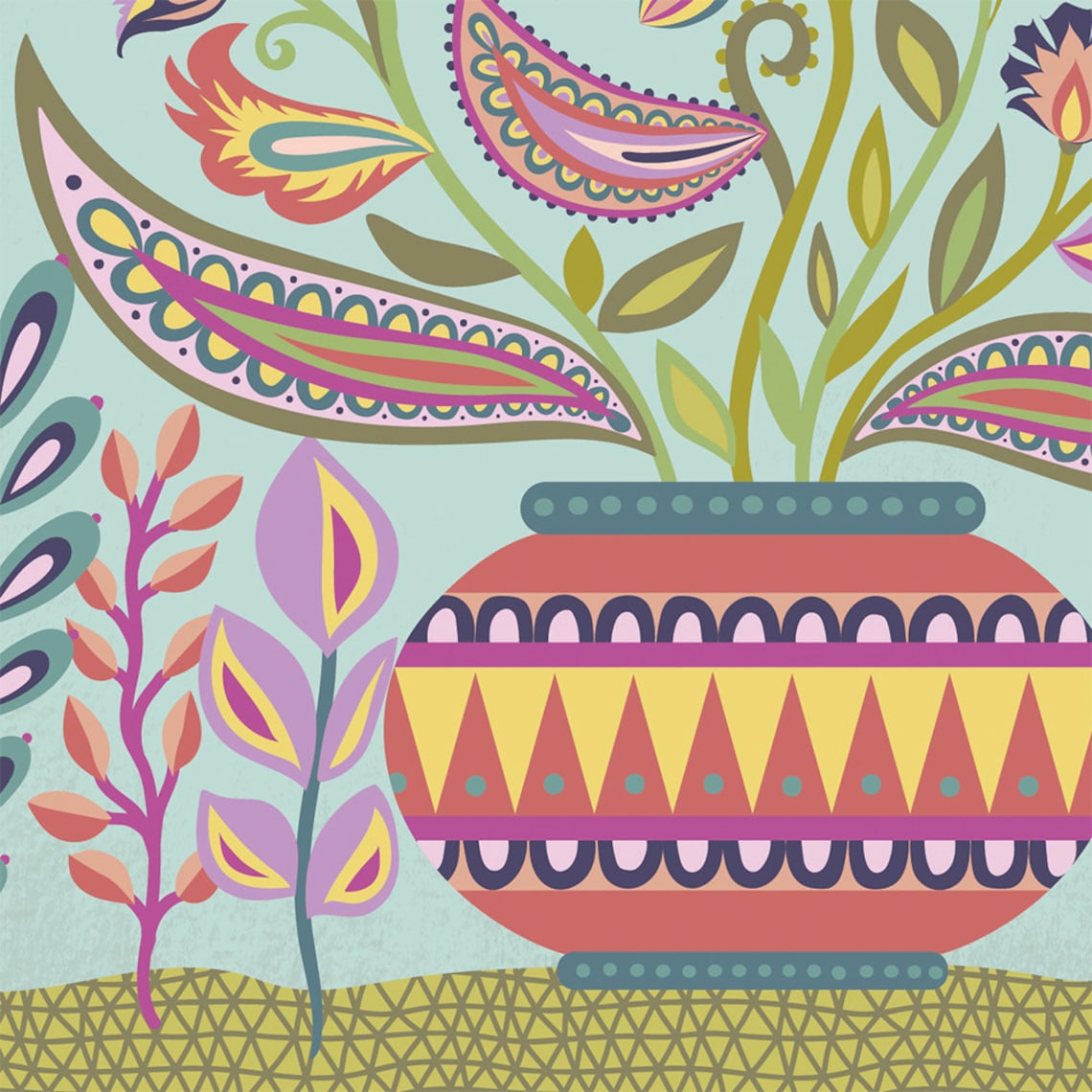 Floral Botanical Folk Art Print Wycinanki Flower Papercut - Etsy