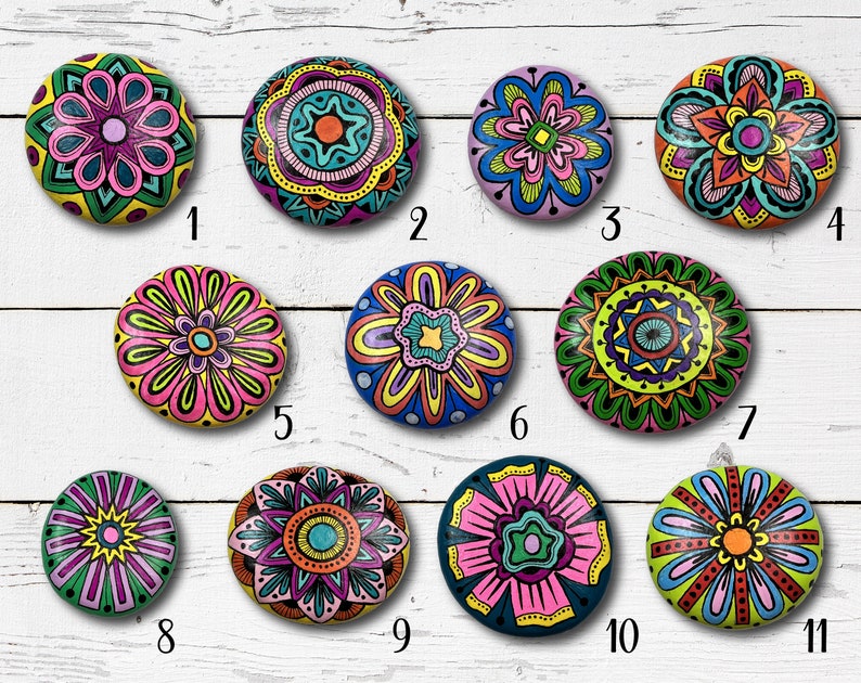 Gorgeous Hand Painted Magnets. Colorful Rocks to Decorate Your - Etsy