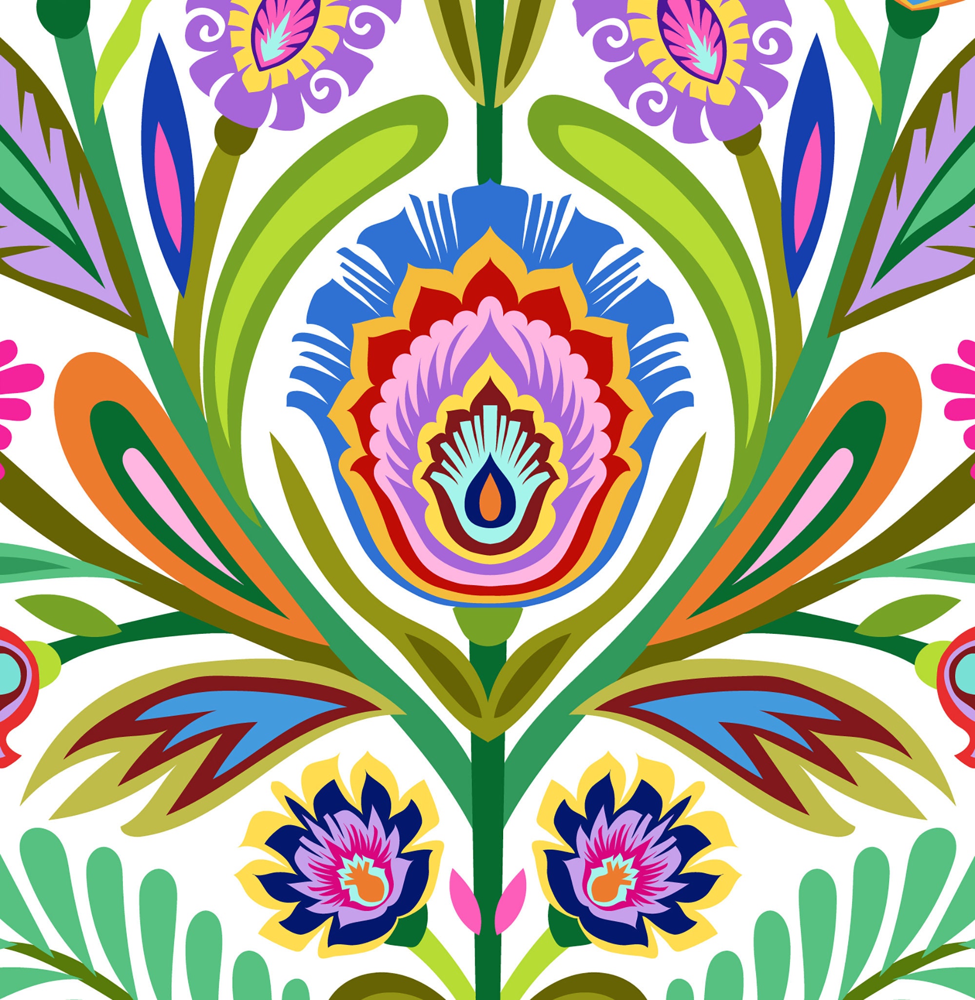 Polish Folk Art Flowers. Floral Wycinanki Botanical Folk Art | Etsy