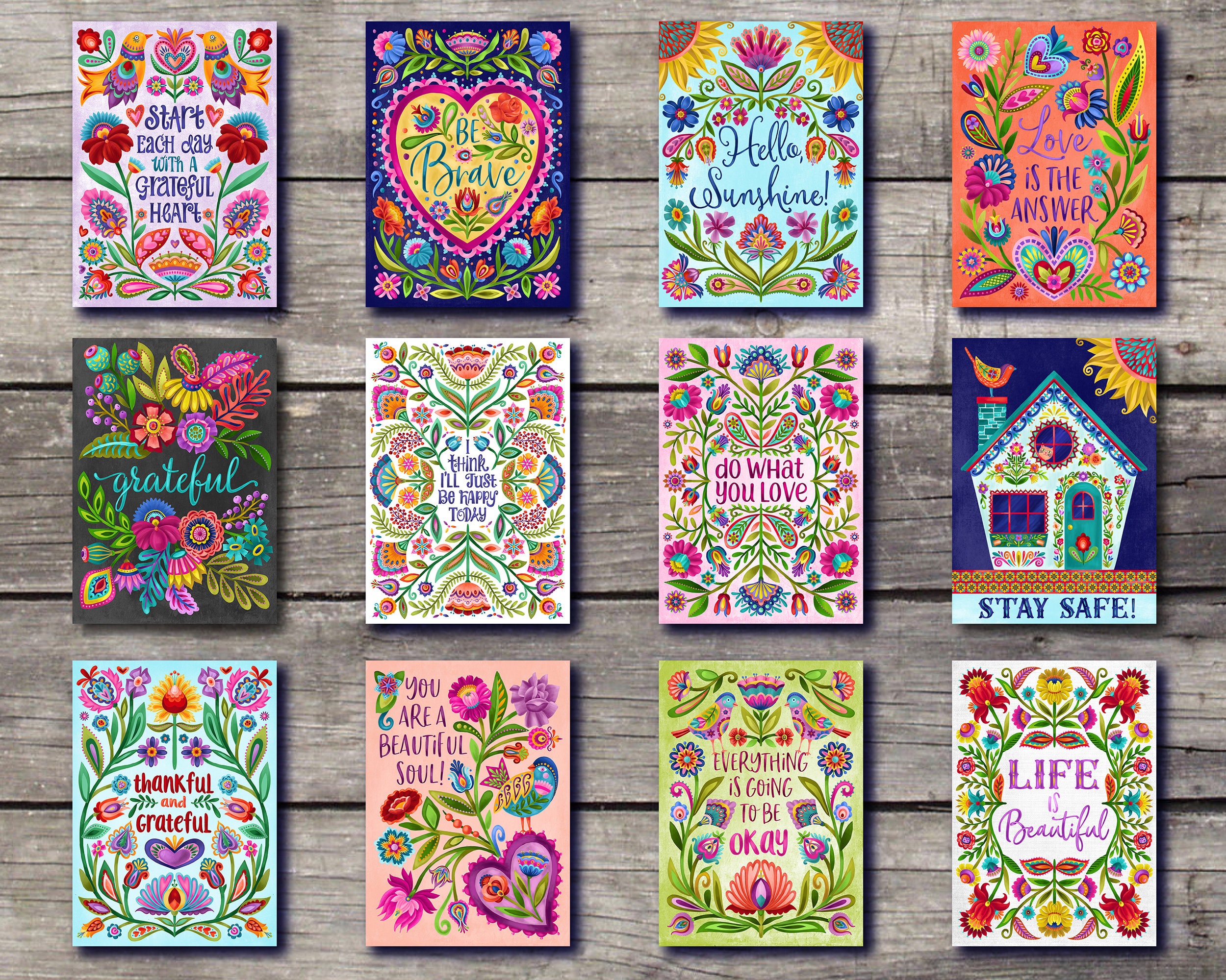 Inspirational Mini Encouragement Cards Hand Lettered With Positive ...