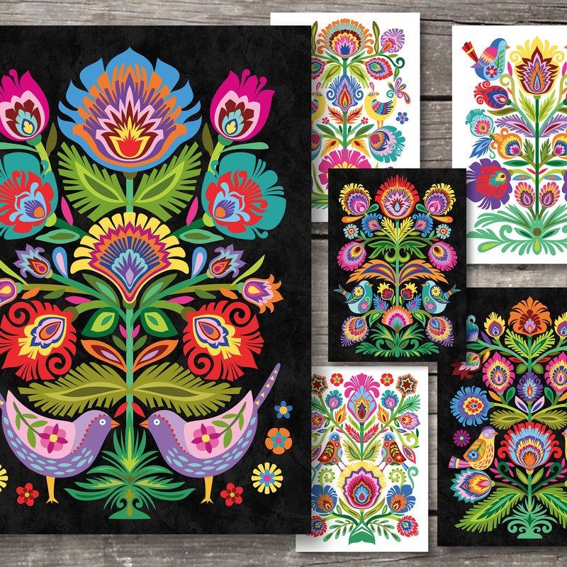 Folk Art Card - Etsy