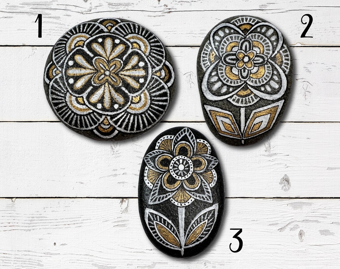 Beautiful Hand Painted Magnet. Bronze and White Rock. Refrigerator ...