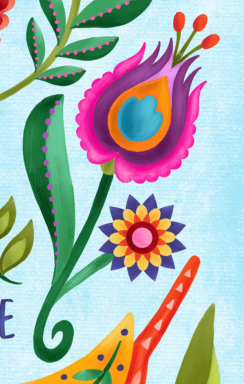 Hand Lettered Floral Folky Quote You Make the World A | Etsy