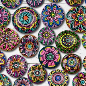 Gorgeous Hand Painted Magnets. Colorful Rocks to Decorate Your - Etsy