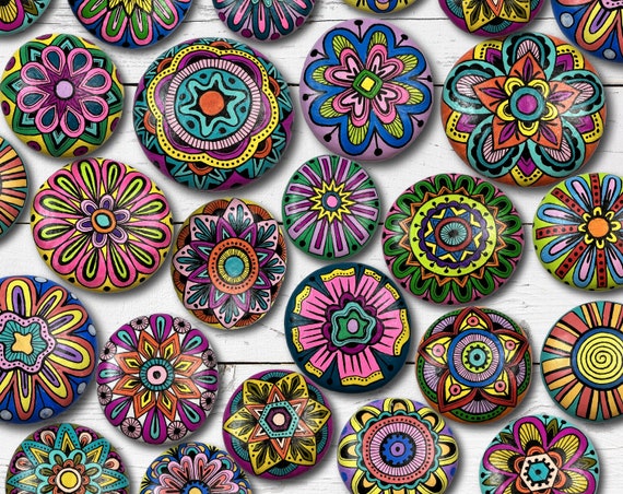 Gorgeous Hand Painted Magnets. Colorful Rocks to Decorate Your - Etsy