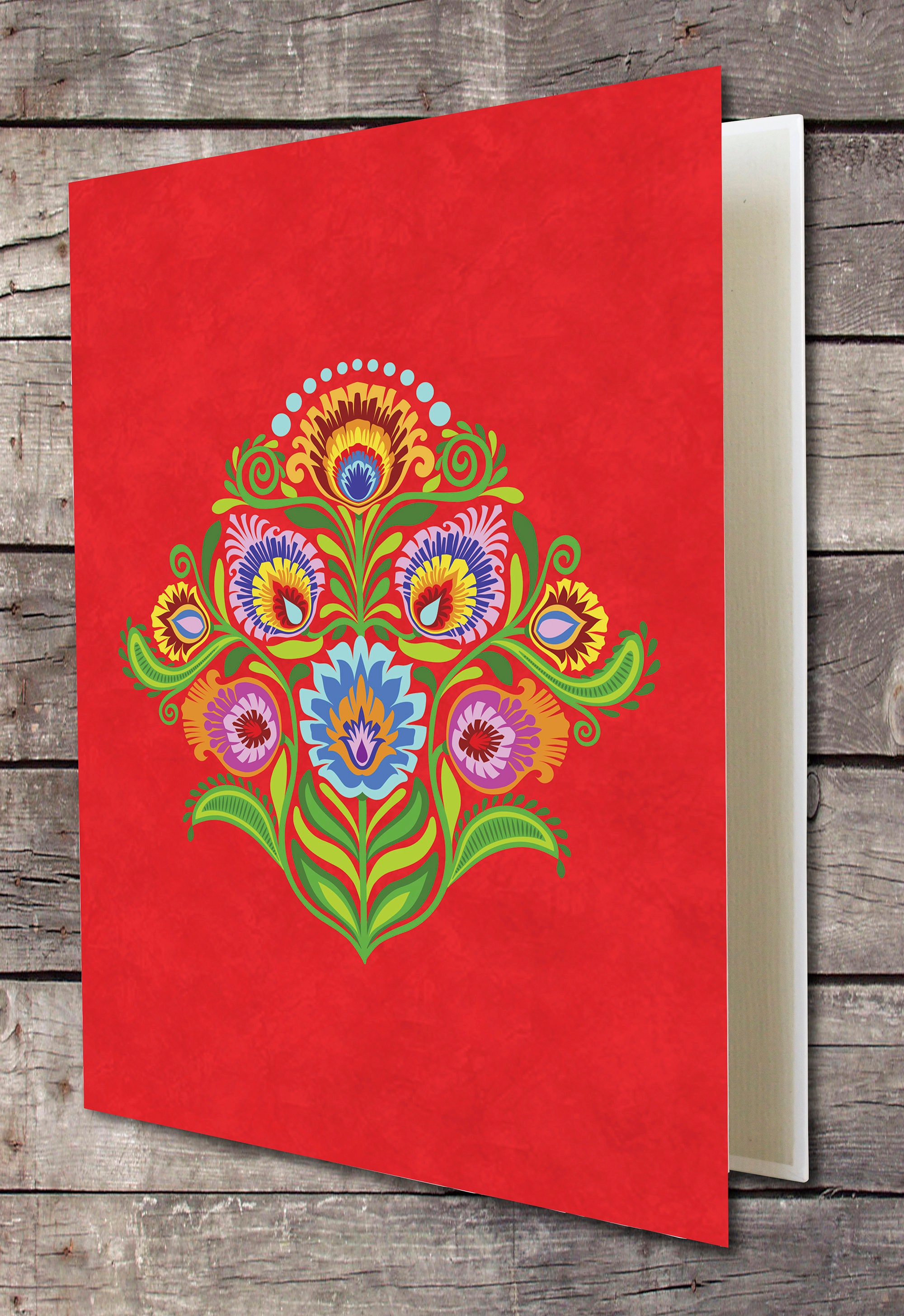 Wycinanki Blank Note Cards Traditional Polish Design Bright | Etsy