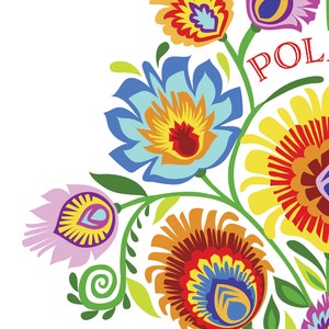 Polish Folk Art Print Wycinanki Flower Folk Colors 5 X 7 8 X 10 or 11 X ...