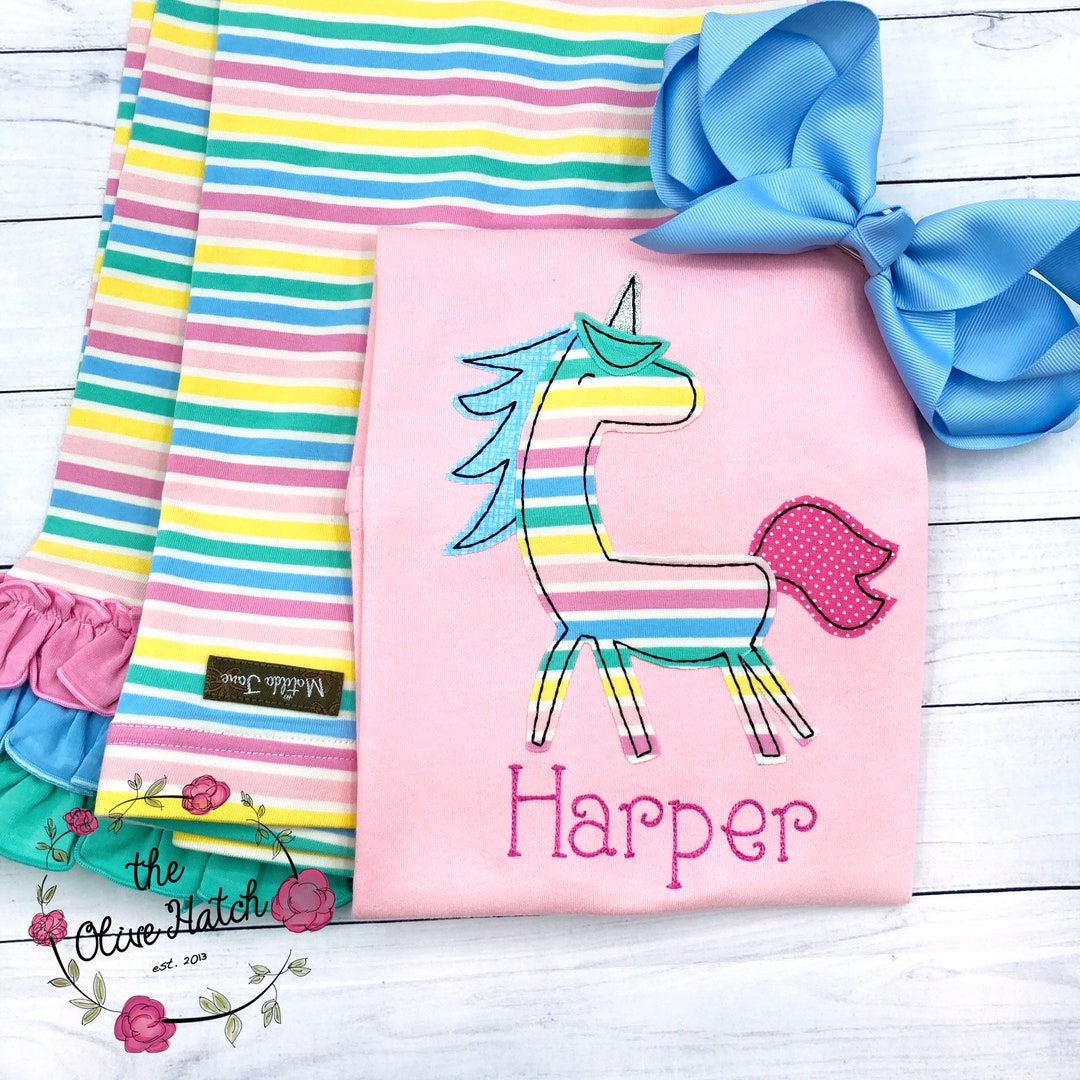 M2M Matilda Jane Unicorn Applique Shirt Unicorn Shirt Girl Spring Shirt ...