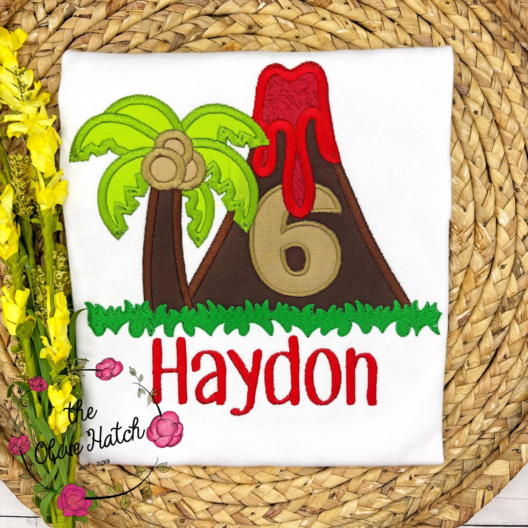 Palm Tree Birthday Shirt / Volcano Birthday Shirt / Tropical Birthday ...