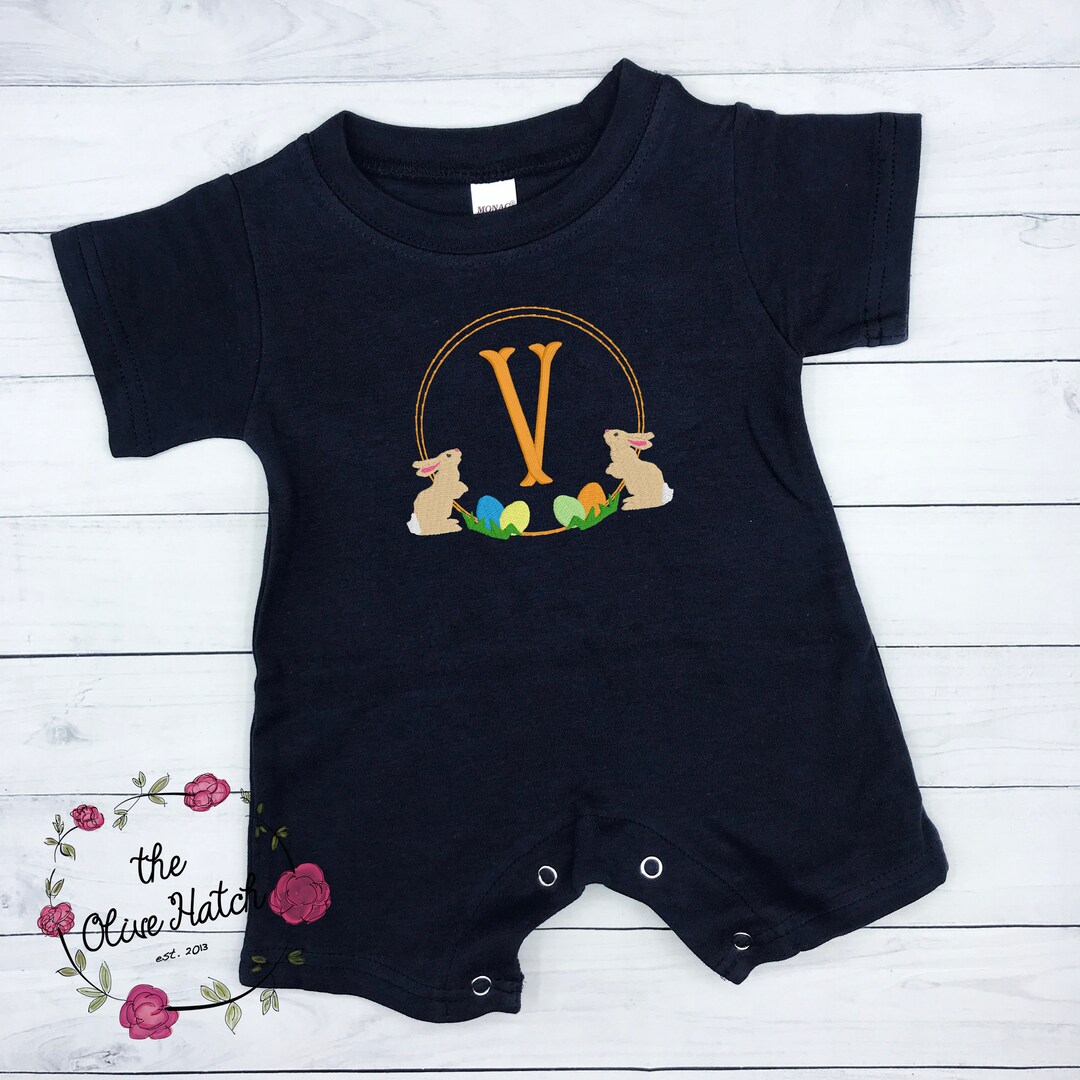 Easter Bunny Romper- Easter Romper- Bunny Romper - Spring Romper- Girl ...