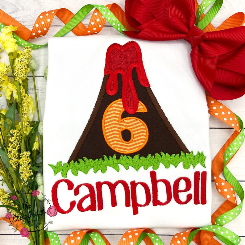 Volcano Birthday Shirt / Volcano Applique Shirt / Boy Birthday - Etsy