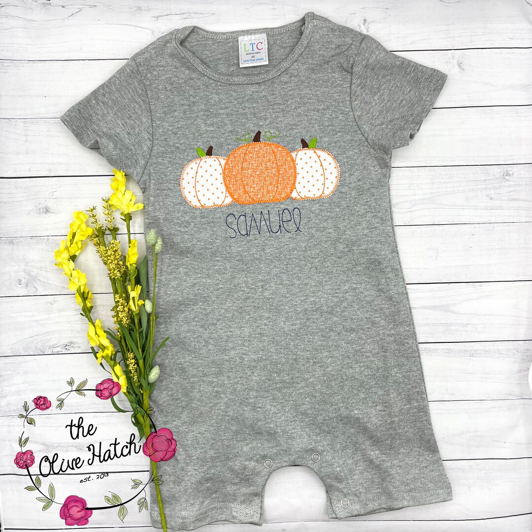 Pumpkin Romper / Fall Romper / Halloween Romper / Thanksgiving Boy ...
