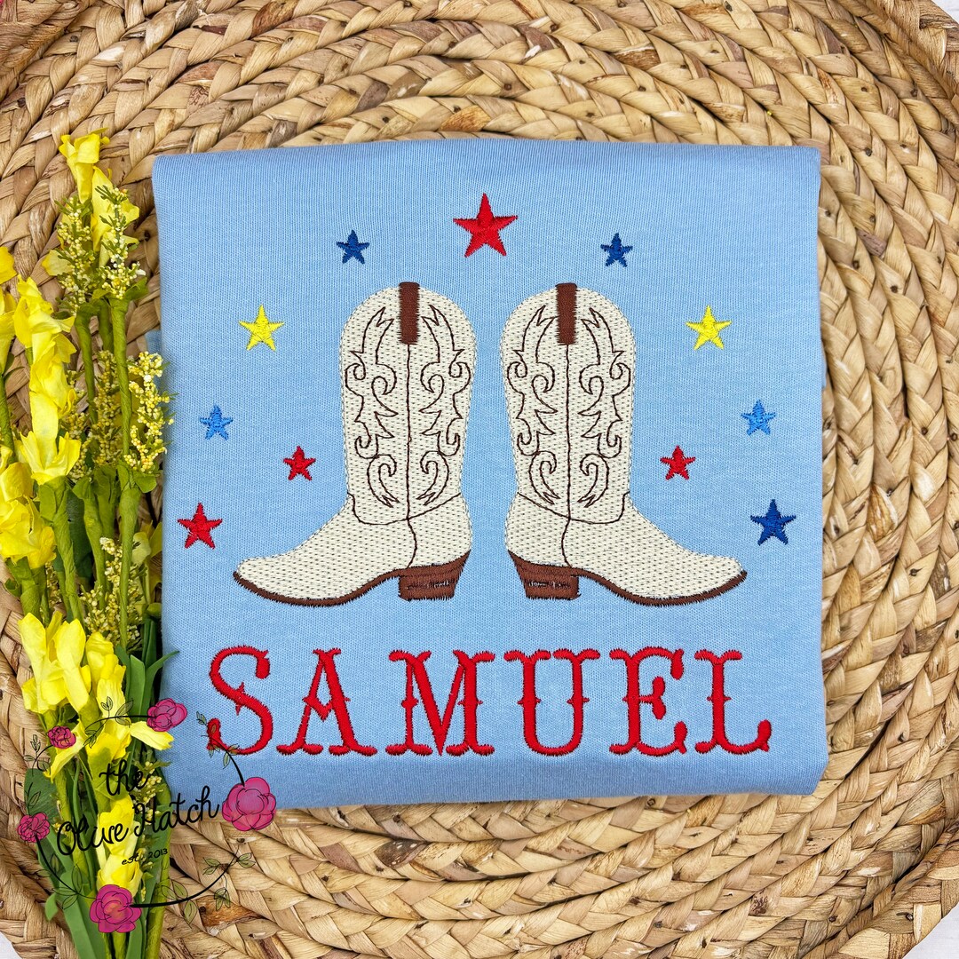 Monogrammed Cowboy Boots Shirt: Personalized Rodeo Outfit - Etsy