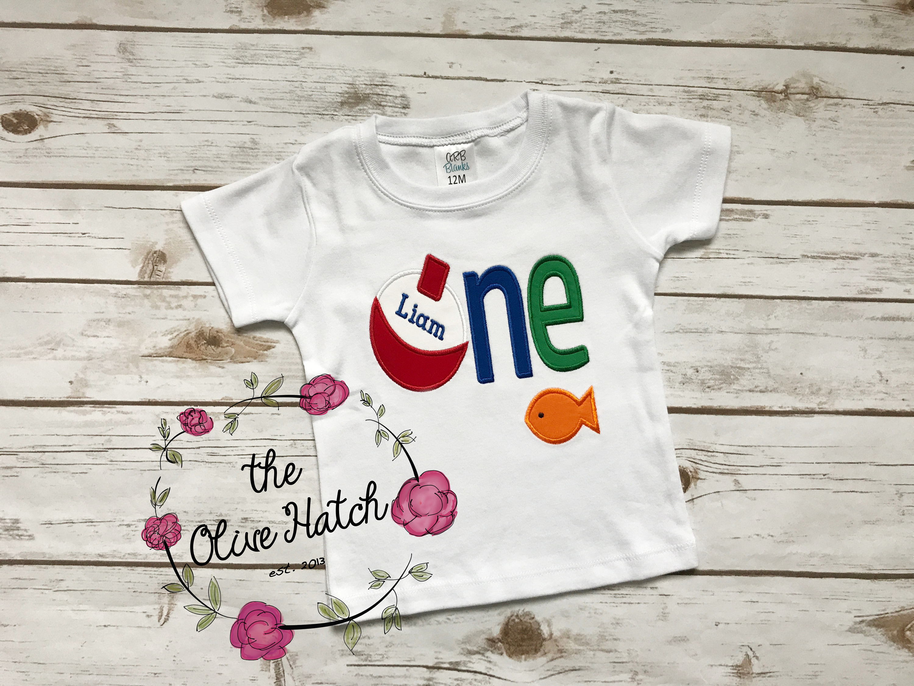 Fish Birthday Shirt Fishing Camping ONE Applique | Etsy