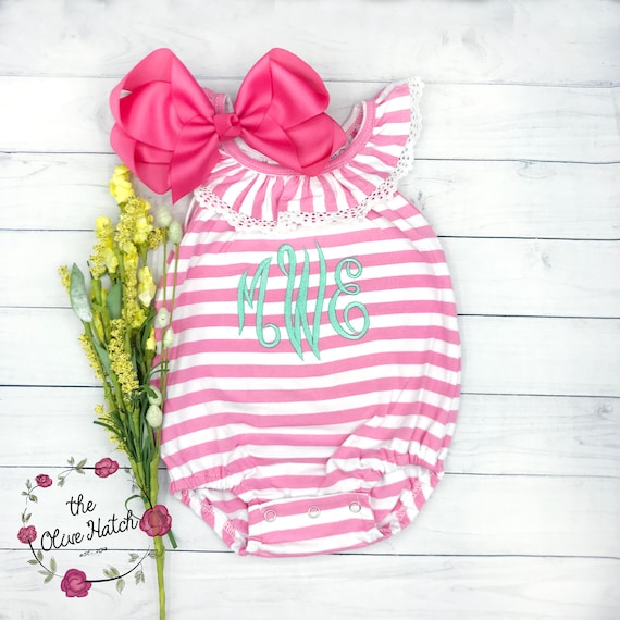 Monogrammed Bubble Monogrammed Girls Bubble Girls Clothing | Etsy