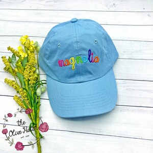 Girls Monogrammed Hat / Rainbow Monogrammed Hat / Girl Rainbow Hat ...