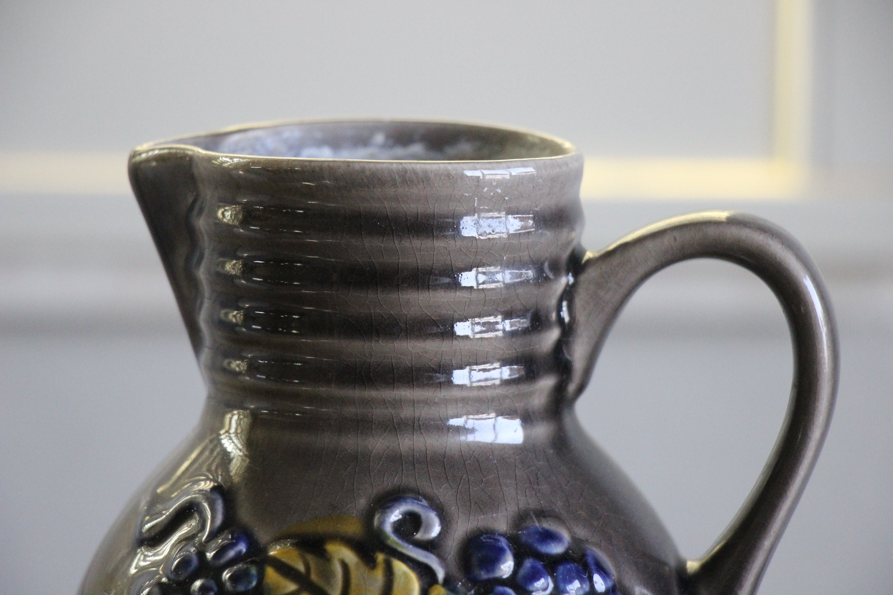 Vintage West Germany Jug Pitcher With Grapes and Leaves - Etsy