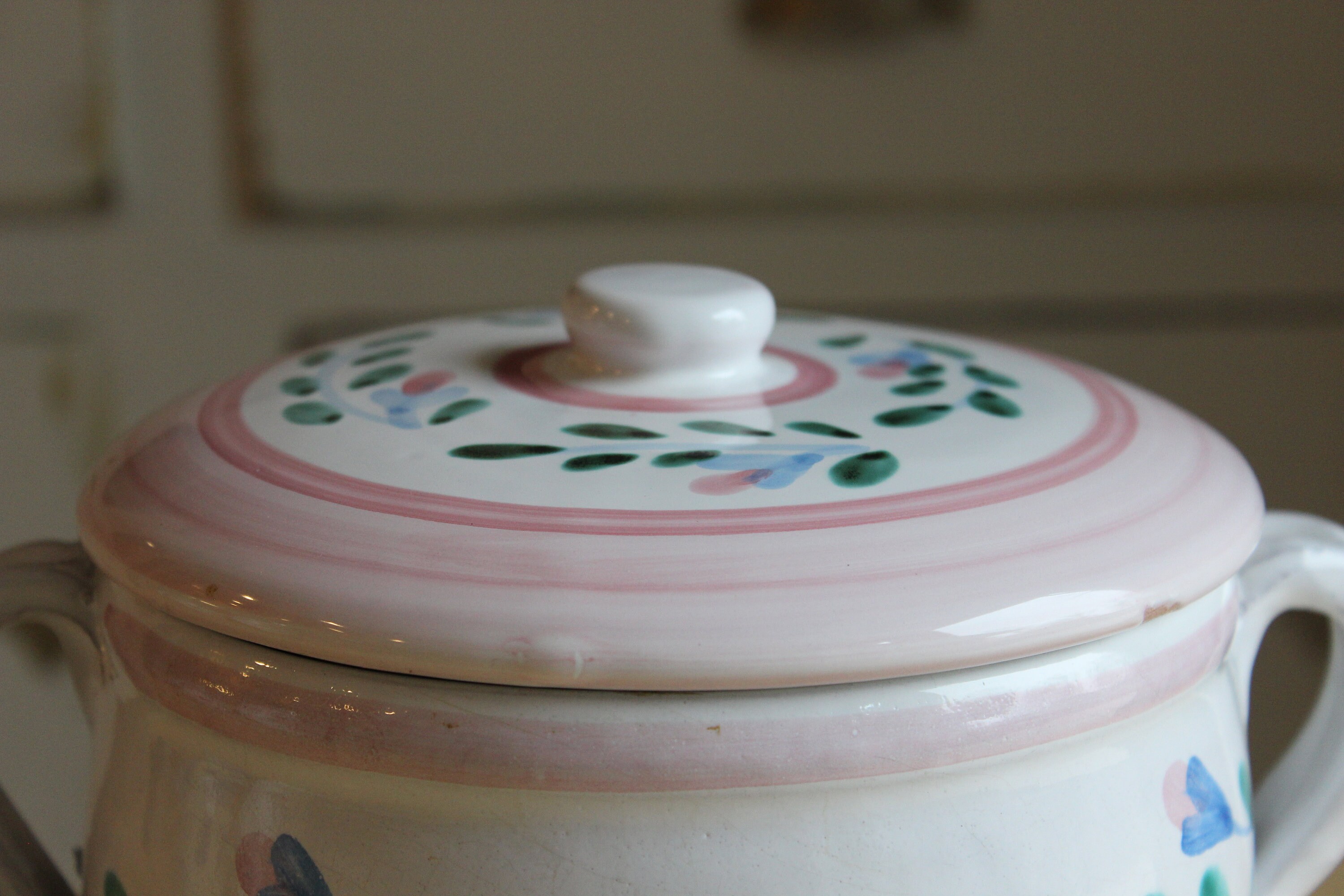 Cookware Pots & Pans Vintage Caleca Pottery Italy Hand Painted Bean Pot ...