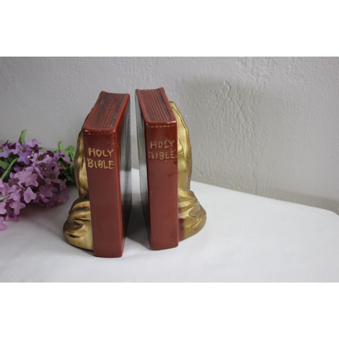 Vintage LEGO Japan Praying Hands Holy Bible Bookends - Etsy