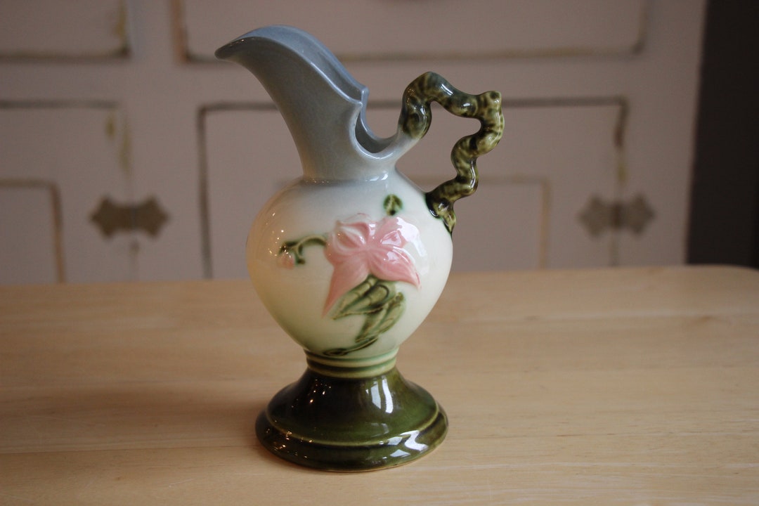 Vintage Hull Woodland Vase Pitcher (w6-6.5") Flowers Glazed High Gloss ...