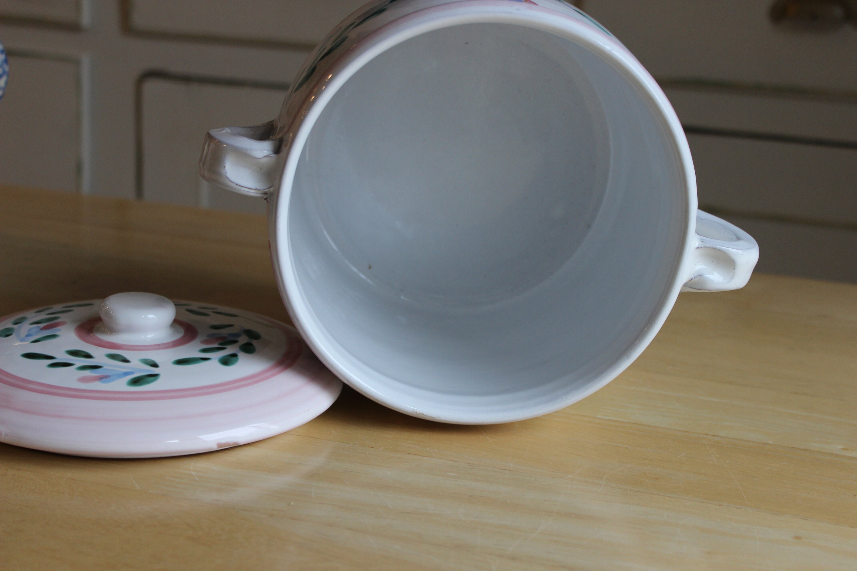 Cookware Pots & Pans Vintage Caleca Pottery Italy Hand Painted Bean Pot ...