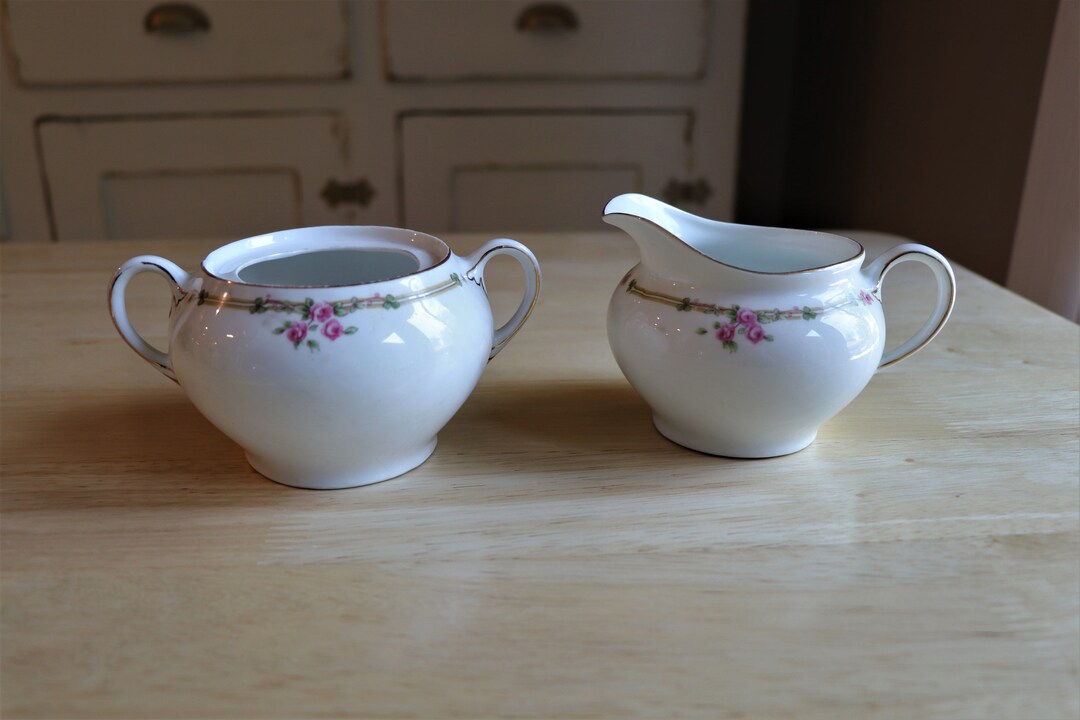 Zeh Scherzer Bavaria Creamer Sugar Bowl Rose Pattern Gold Accents - Etsy