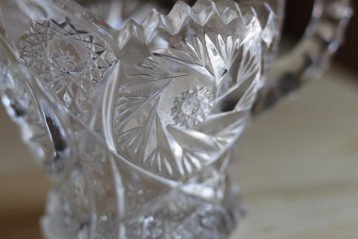 Vintage Crystal Creamer Sugar Set Hobstar Starburst Pattern - Etsy UK