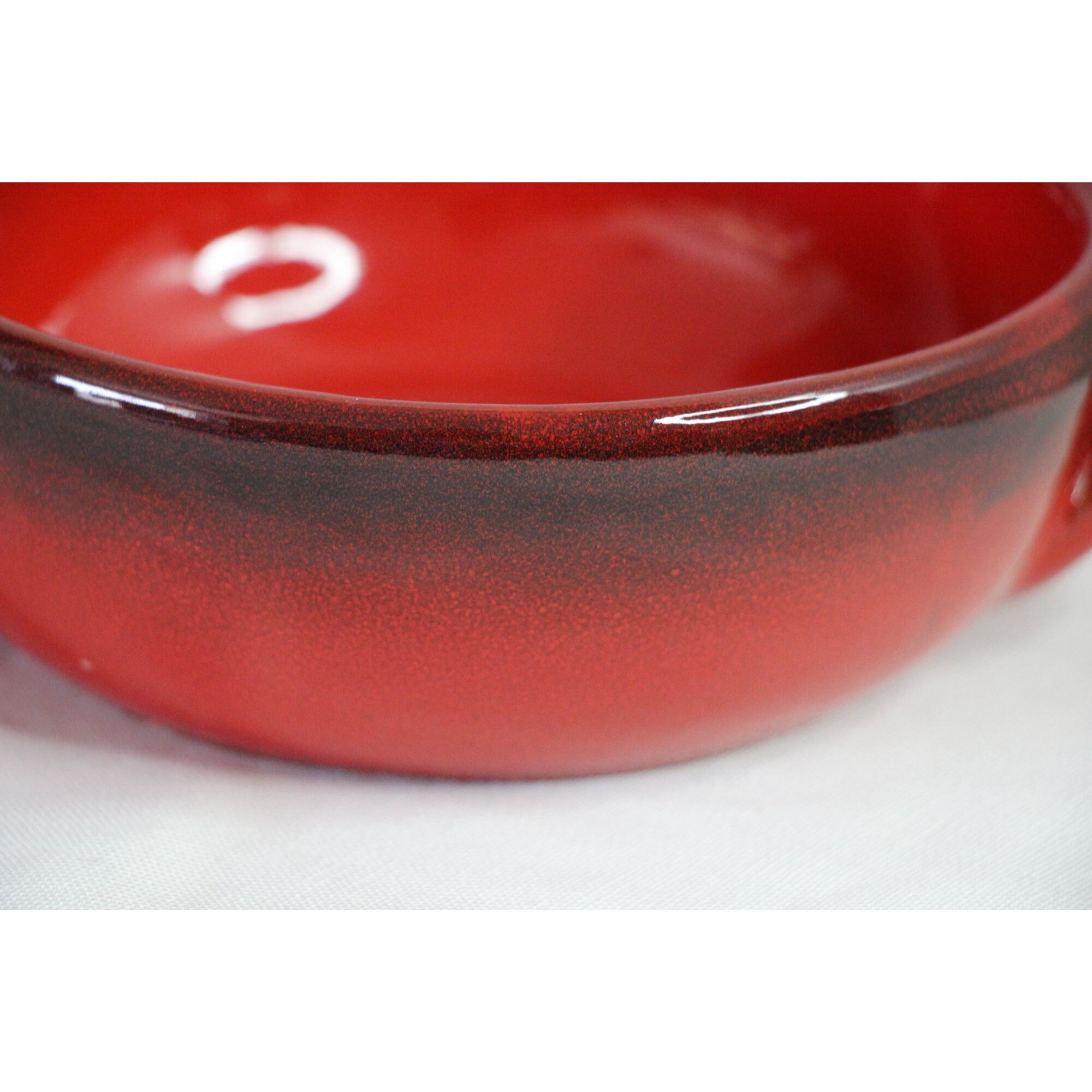 De Silva Pottery Red Bowl Two Handles Made in Italy Soup Dessert - Etsy